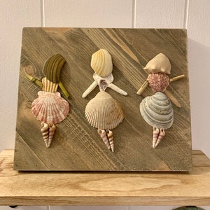 Seashell People Wall Decor, Beach Sisters Gift, Coastal Friendship Art ...