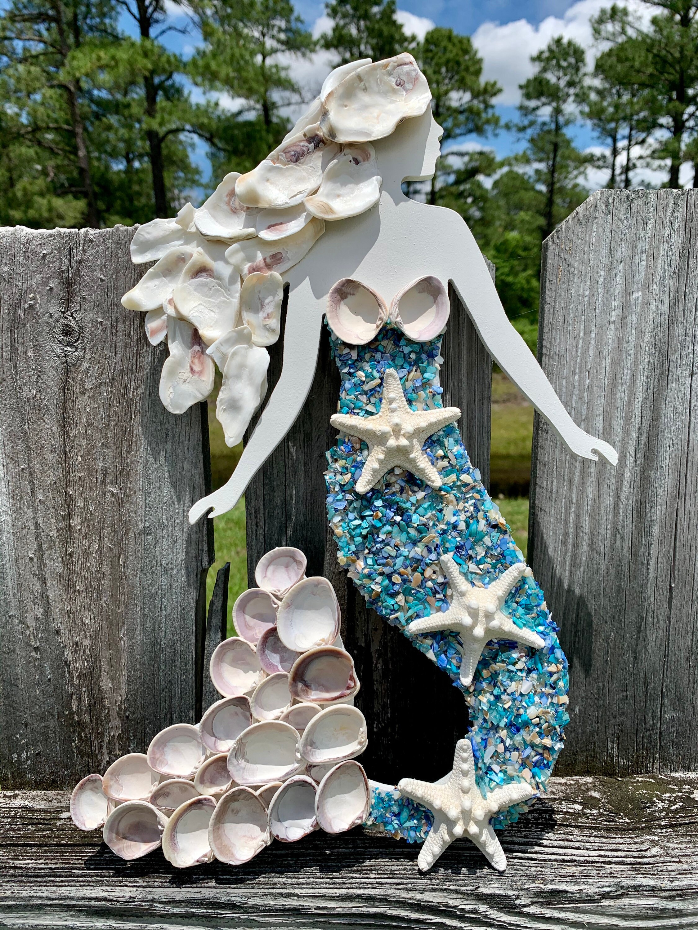 Seashell Mermaid Wall Decor / Mermaid Art - Etsy