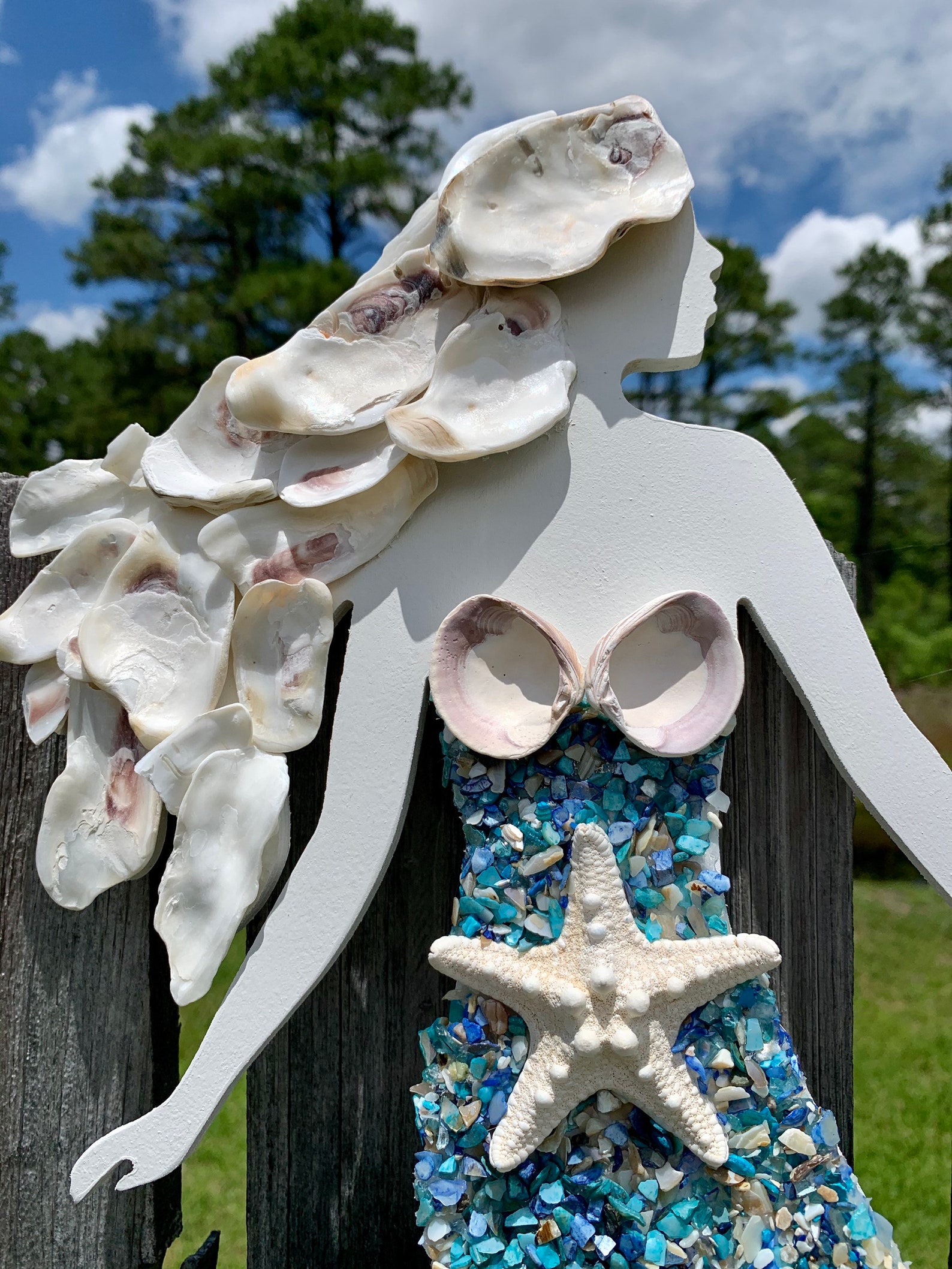 Seashell Mermaid Wall Decor / Mermaid Art - Etsy