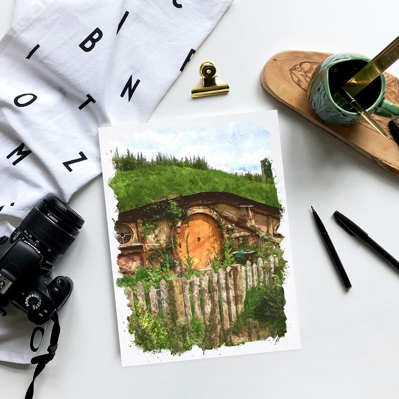 Lord of the Rings Art | Set of 3 Hobbit Holes Printable Wall Art ...