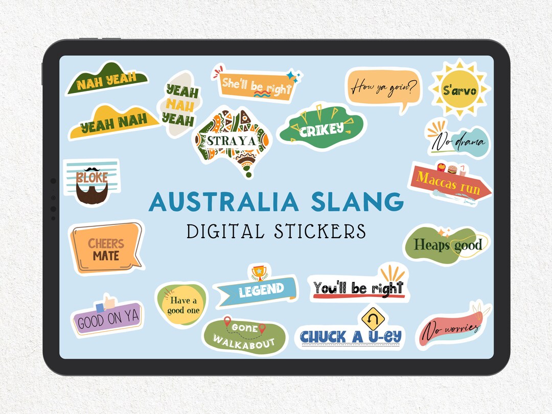 Aussie Slang Digital Stickers | Cute Australia Slang Goodnotes Sticker ...