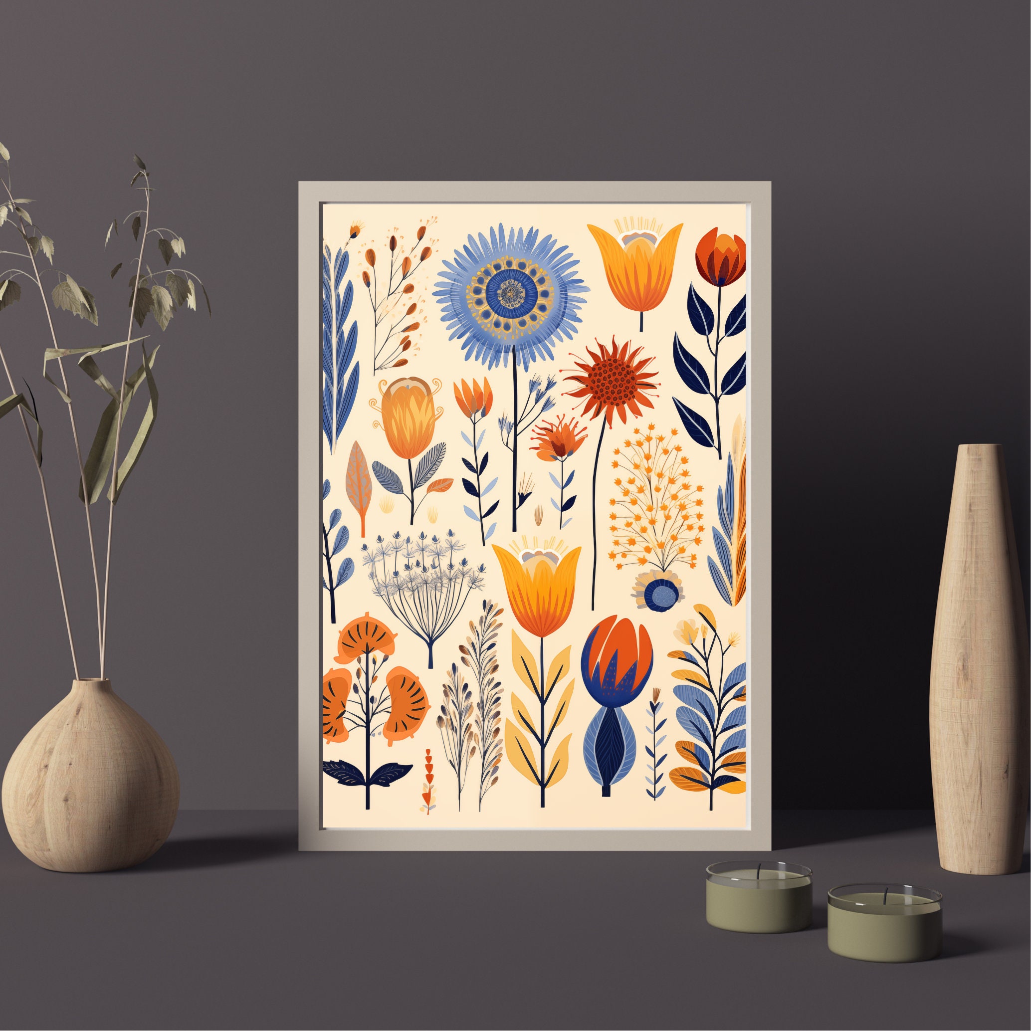 Aussie Summer Floral Art Print: Boho Nursery Decor | Digital Download ...