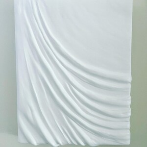 Plaster on Canvas , Sculptured Canvas, White Art, Texture Art, Drape ...