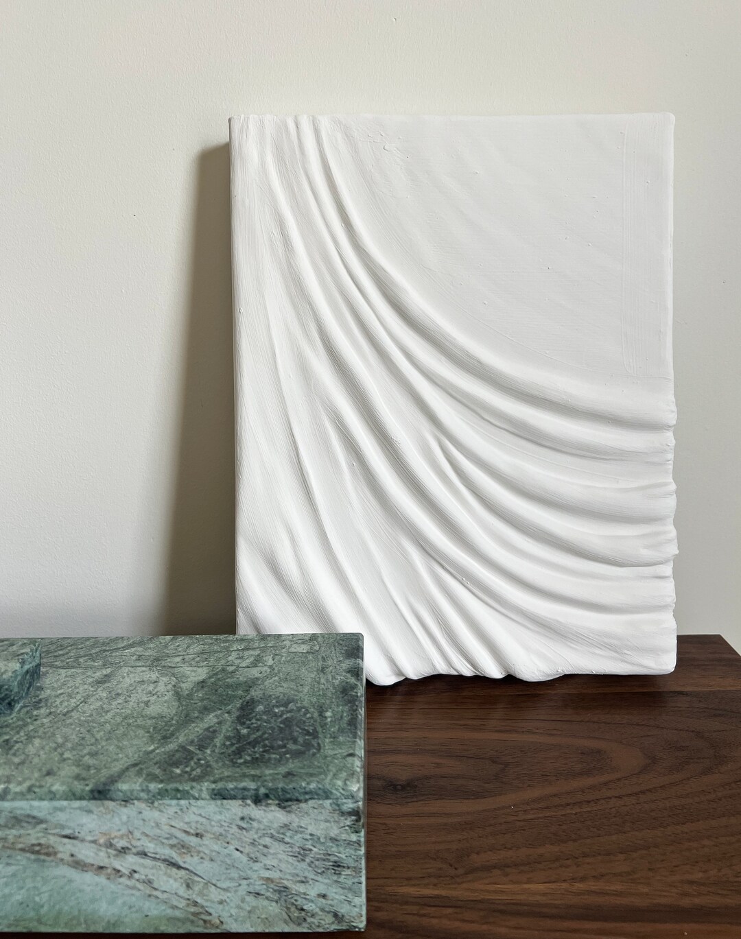 Plaster on Canvas , Sculptured Canvas, White Art, Texture Art, Drape ...