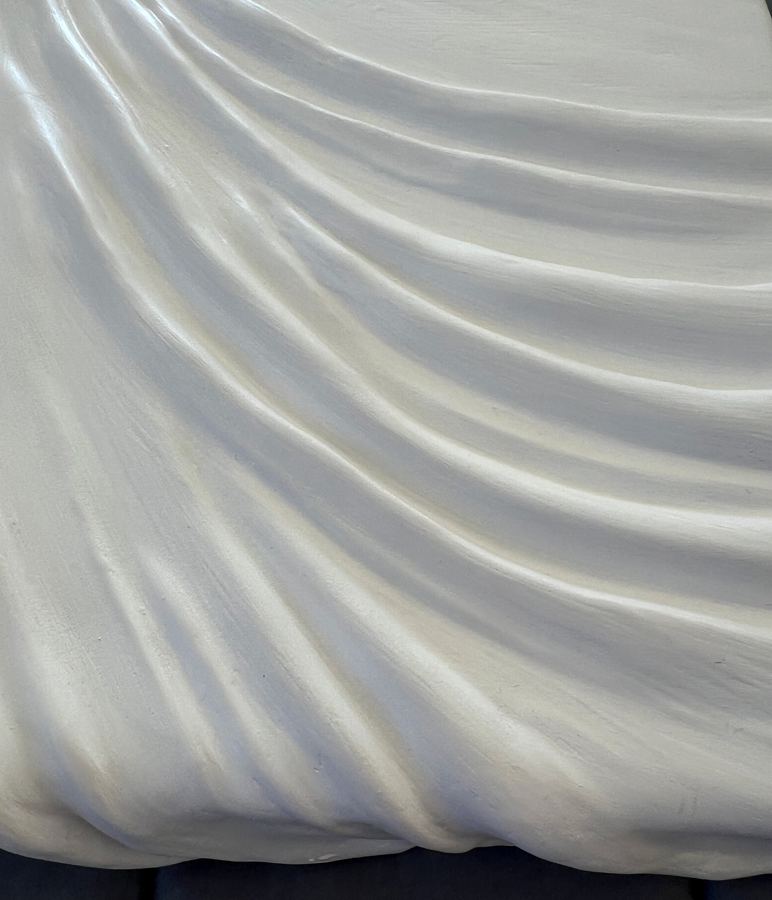 Plaster on Canvas , Sculptured Canvas, White Art, Texture Art, Drape Like, 11x14, Small Art ...