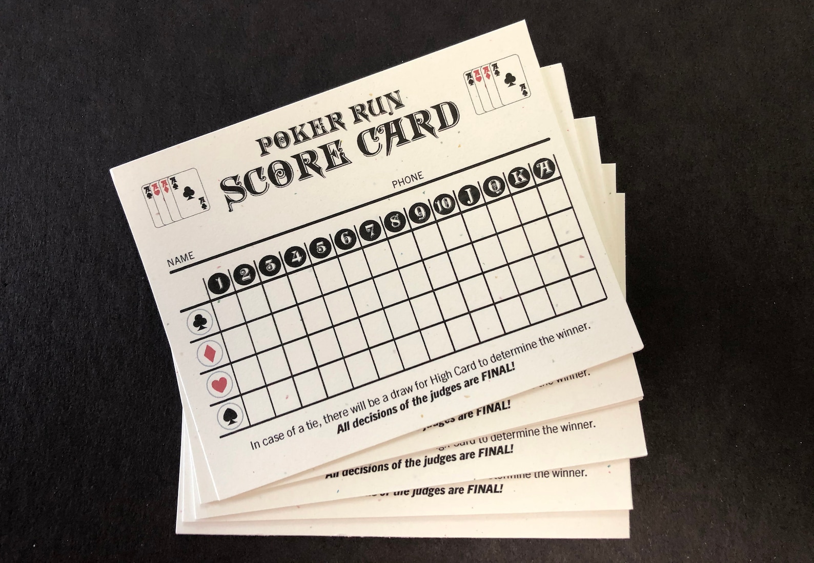 Poker Run Score Cards - Etsy