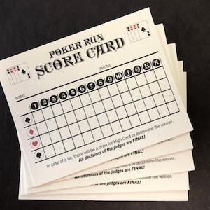 Poker Run Score Cards - Etsy