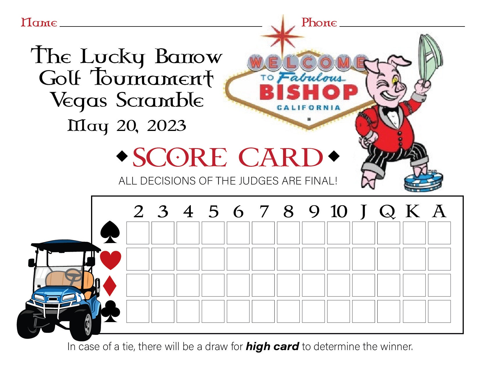 Custom Poker Run Score Cards - Etsy