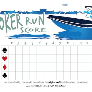 Poker Run Score Cards - Etsy
