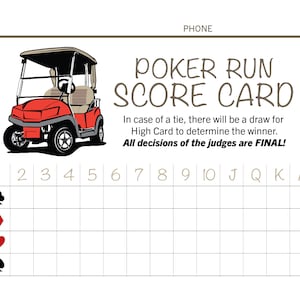 Poker Run Score Cards - Etsy
