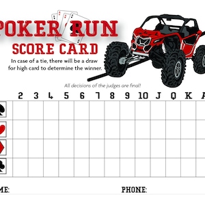Poker Run Score Cards - Etsy