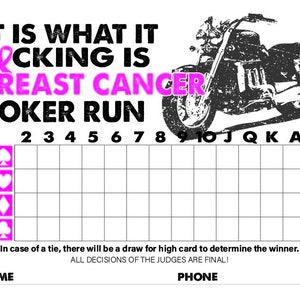 Custom Poker Run Score Cards - Etsy