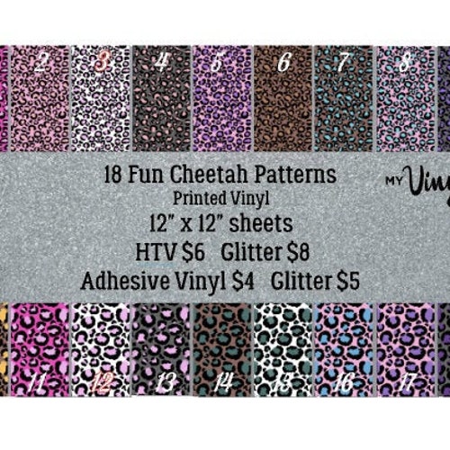 Printed Vinyl FUN CHEETAH Patterns 12 X 12 Inch Sheet of Heat - Etsy