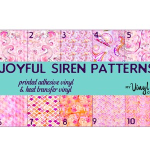 Printed Vinyl JOYFUL SIREN Patterns 12 X 12 Inch Sheet of Heat Transfer ...