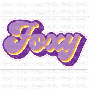 Sticker 1A Foxy Retro Style Stacked Word Lettering PRINTED Vinyl ...