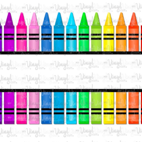 Digital File Split Crayons in a Row Crayons Lined up Space for | Etsy