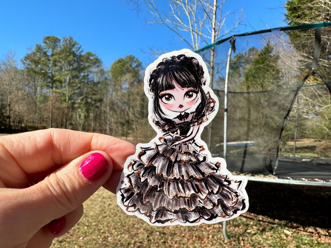 Goth Girl 68D Vinyl Sticker Waterproof Window Cling Glitter Holographic ...