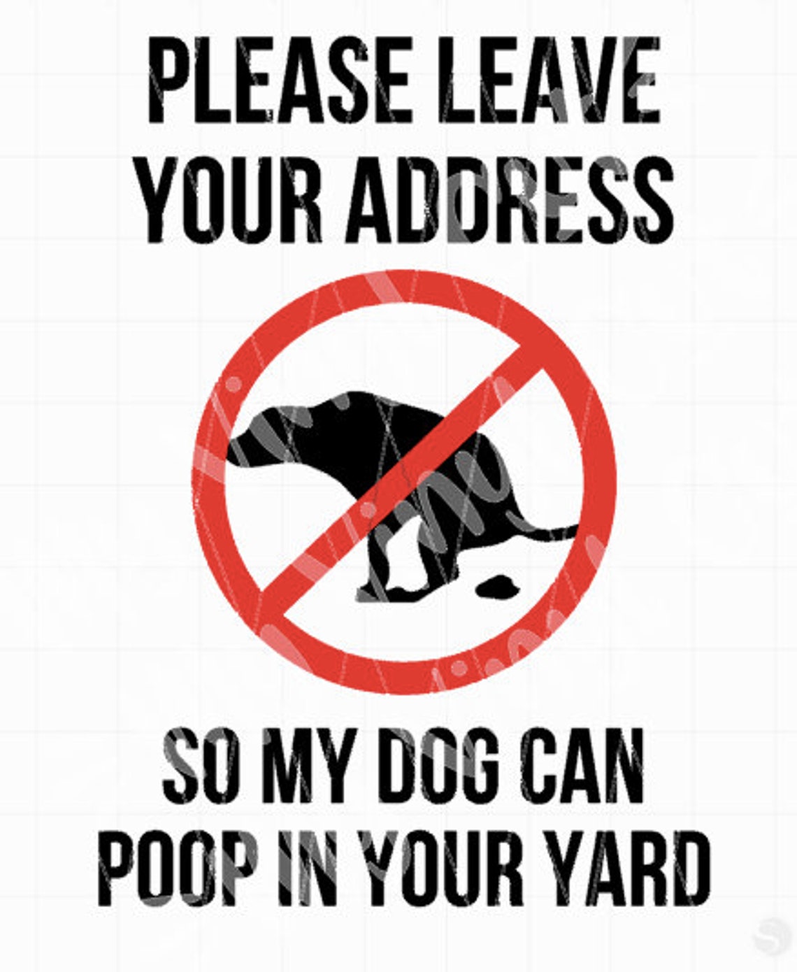 No Dog Poop Yard Sign SVG File Only for Print and Cut or Cut Permanent ...