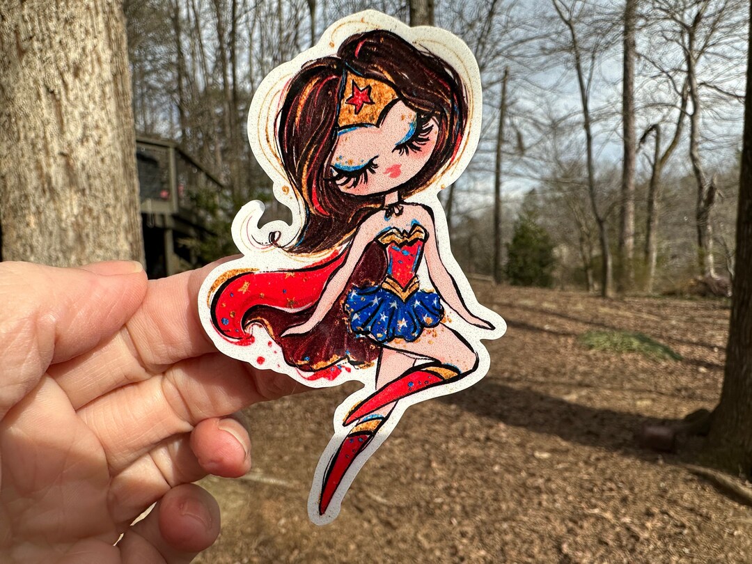 Super Hero Girl 66A Vinyl Sticker Waterproof Window Cling Glitter ...