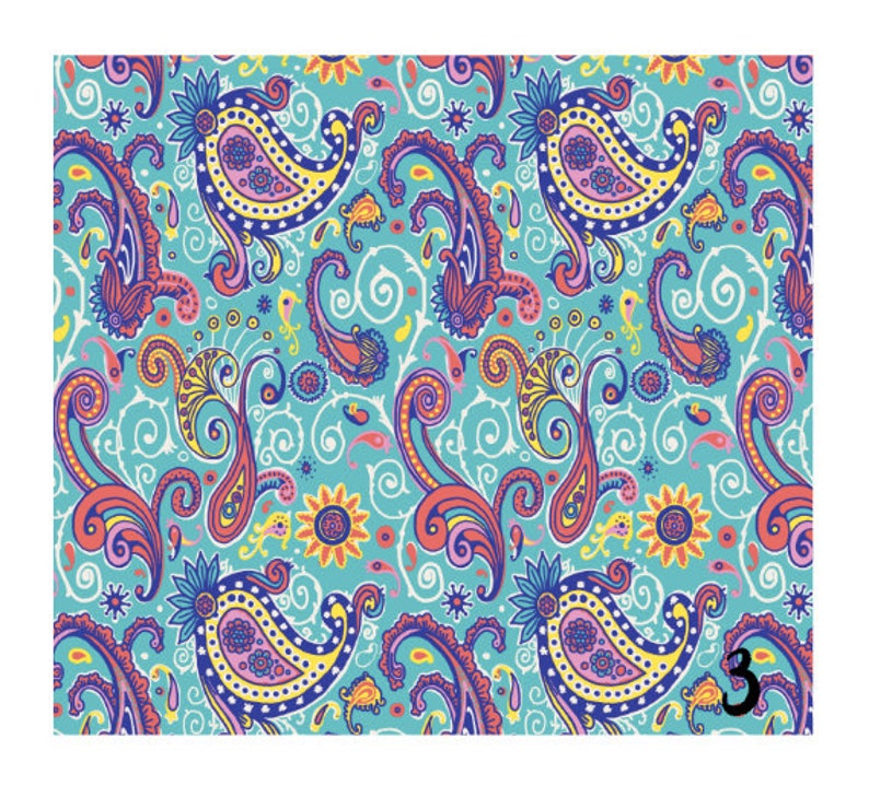 Colorful Paisley Graphics patterned HTV Heat Transfer or | Etsy