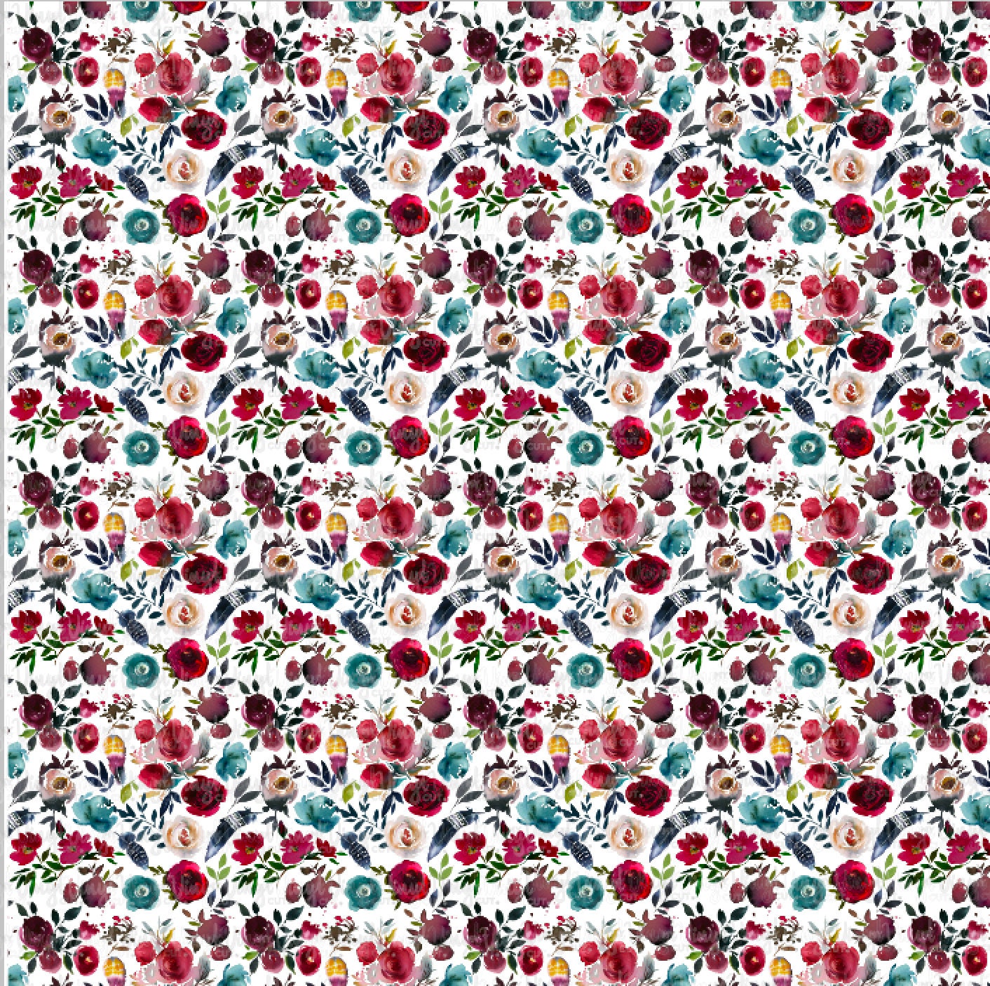 Printed Vinyl Feathers and Flowers Pattern Printed Heat Transfer Vinyl ...