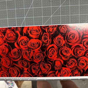 Printed HTV RED or Pink ROSES Heat Transfer Vinyl Pattern 1 Sheet for ...
