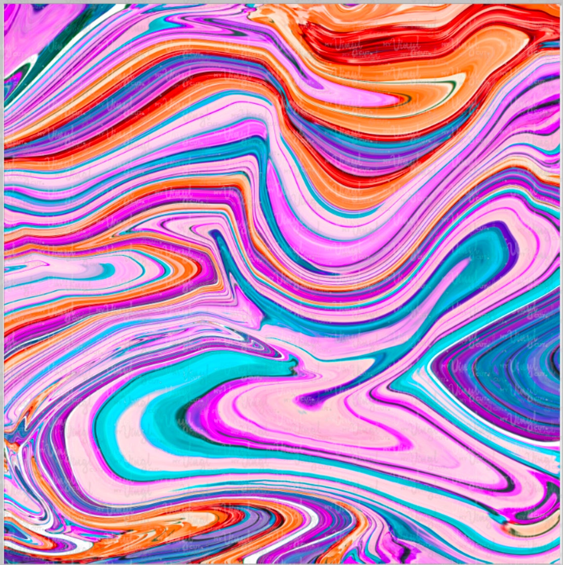 COLORFUL Paint Pour Swirl Pattern Printed Heat Transfer Vinyl HTV for T ...