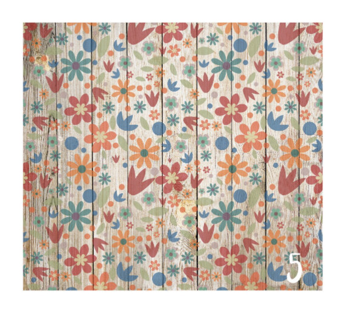 Printed Vinyl Flowers and Wood Floral HTV Heat Transfer Vinyl - Etsy