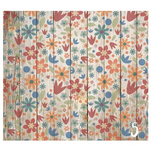 Printed Vinyl Flowers and Wood Floral HTV Heat Transfer Vinyl for ...