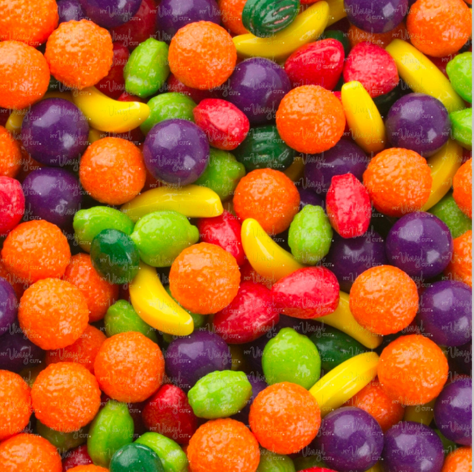 Multicolor Mixed Fruit Candy Realistic Photo Pattern Printed | Etsy