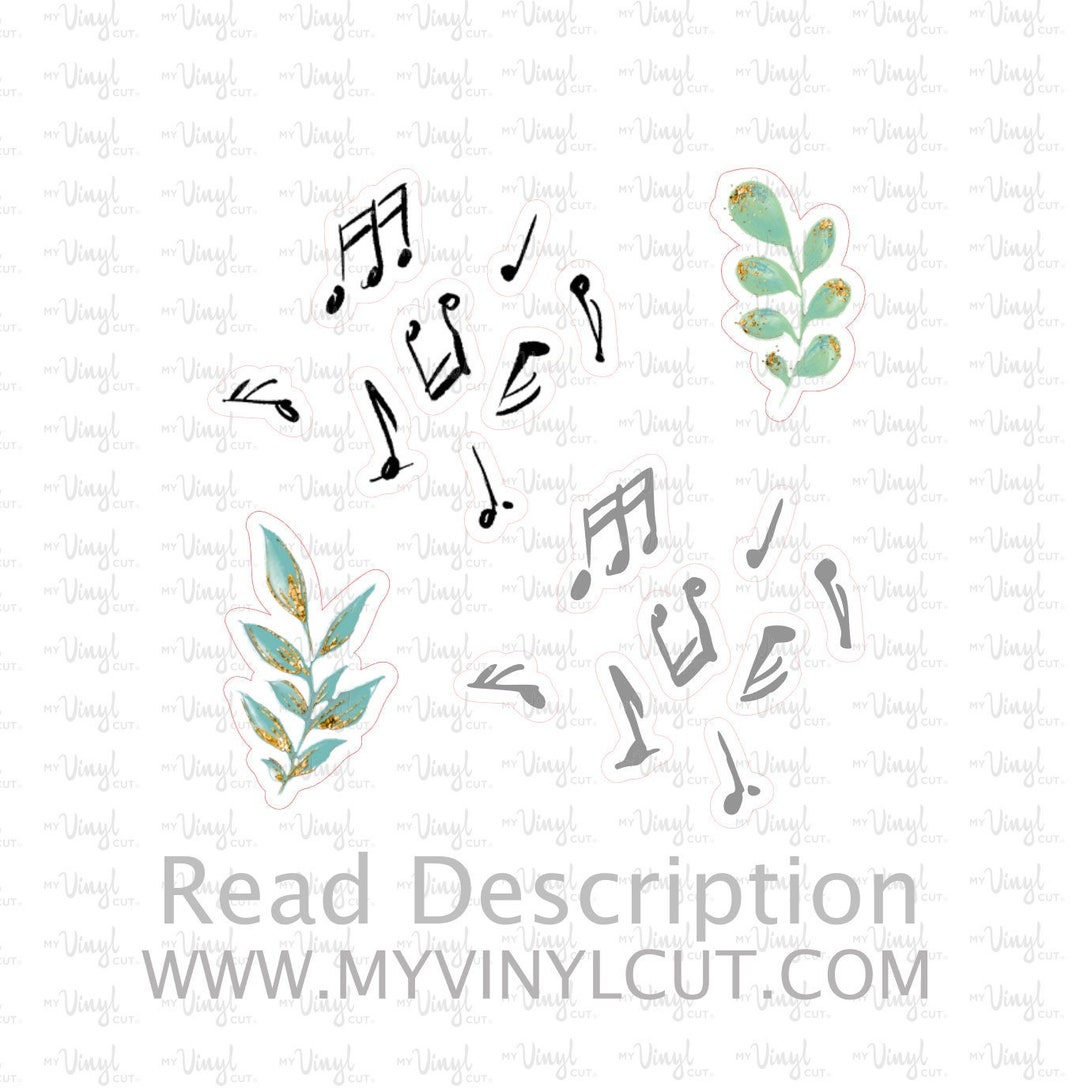 Music Notes 34O Vinyl Sticker Waterproof Window Cling - Etsy