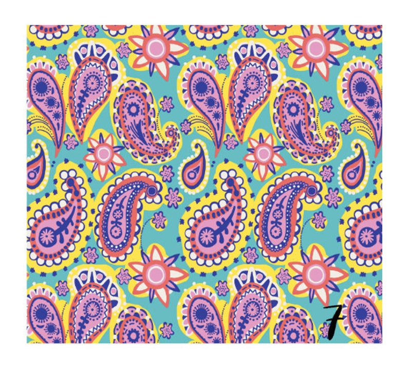 Colorful Paisley Graphics patterned HTV Heat Transfer or | Etsy