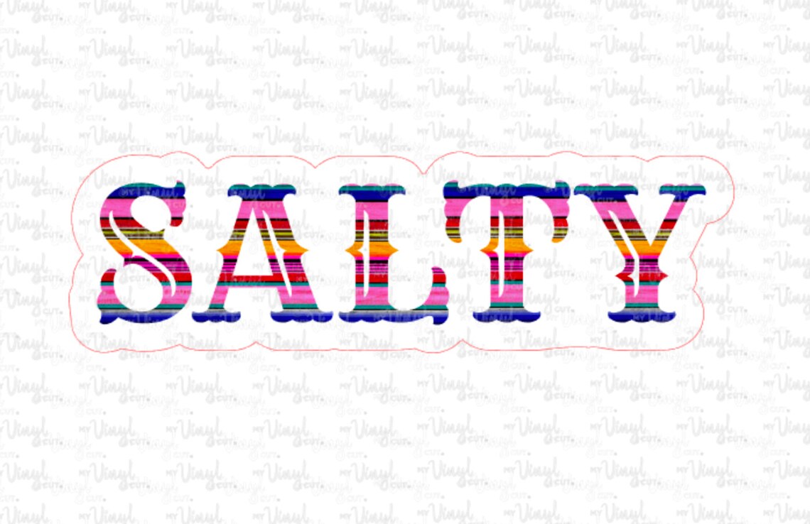 Sticker 1J Salty The word Salty printed in the pattern with | Etsy