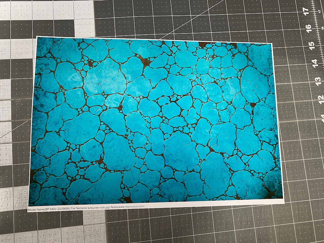 Turquoise Stone Rock Pattern Printed Heat Transfer Vinyl HTV for T ...