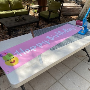 Banner Happy Birthday Pink With Cactus Succulent 5 Feet by 1 Foot With ...