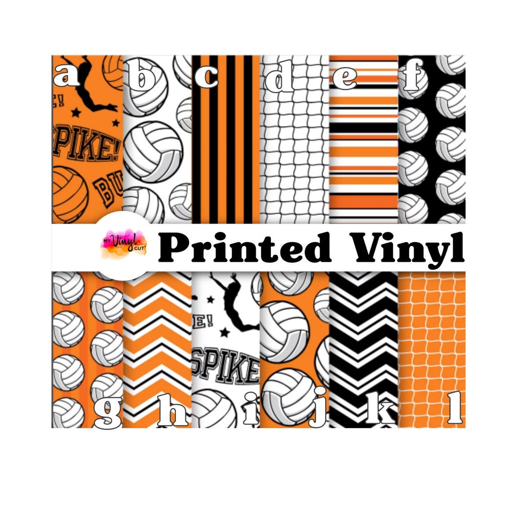 Printed Vinyl VOLLEYBALL Patterns 12 X 12 Inch Sheet of Adhesive Vinyl ...