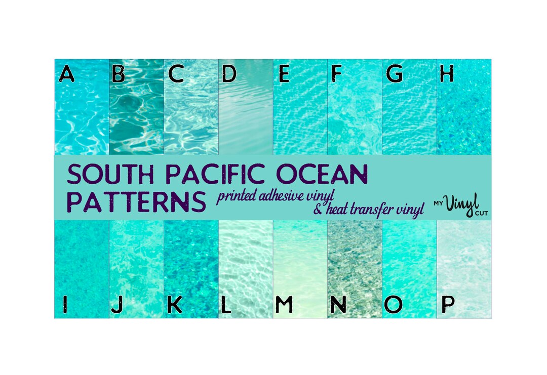 South Pacific Ocean Patterns Printed on Permanent, Removable Adhesive ...