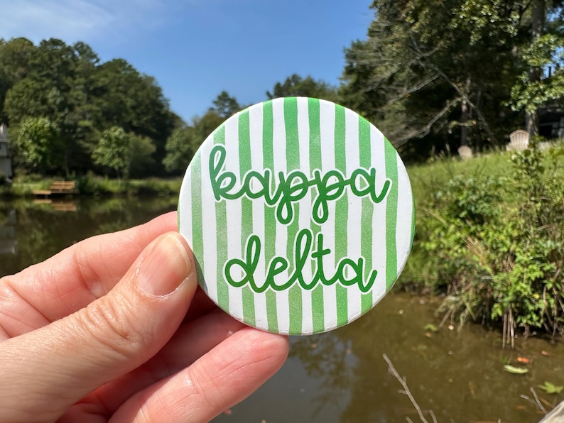 Sorority Insignia Button Kappa Delta Green Stripes | Small, Medium ...
