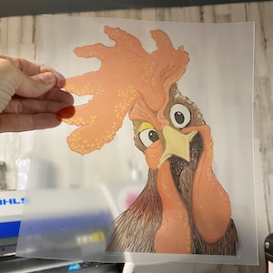 HTV Transfer A1 Crazy Rooster Chicken You Add Text Transfer I Send to ...