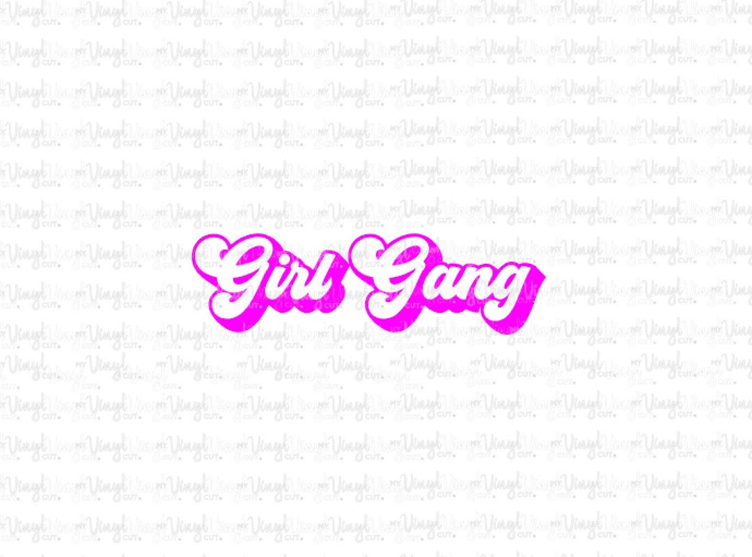 HTV Transfer 1B Girl Gang Neon Pink for Fabrics T Shirt Design Contour ...