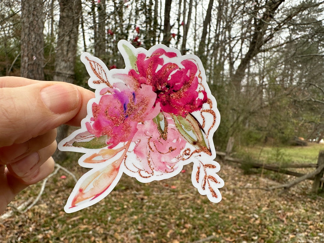 Vinyl Sticker | 78G | Pink Flowers | Waterproof | Permanent Removable ...