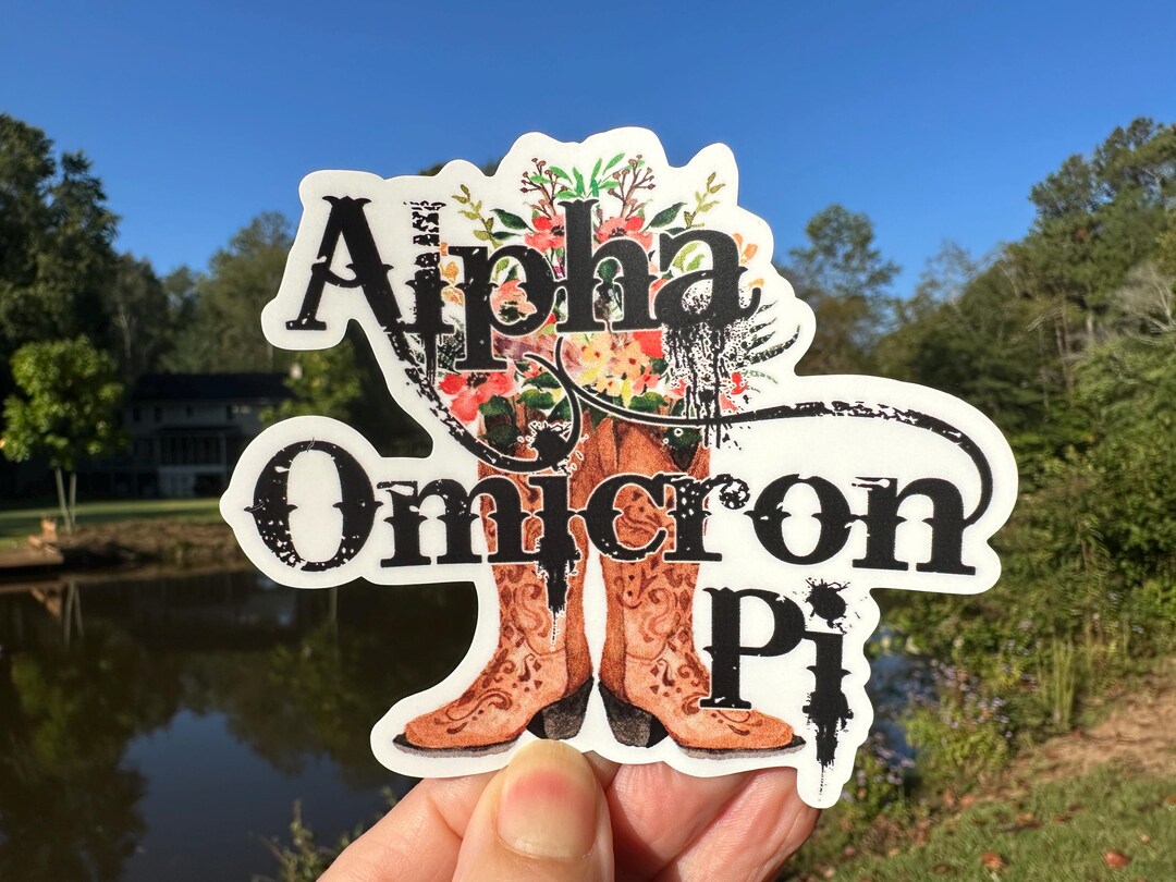 Sticker | Alpha Omicron Pi | Cowboy Boots | AOP E | Waterproof ...