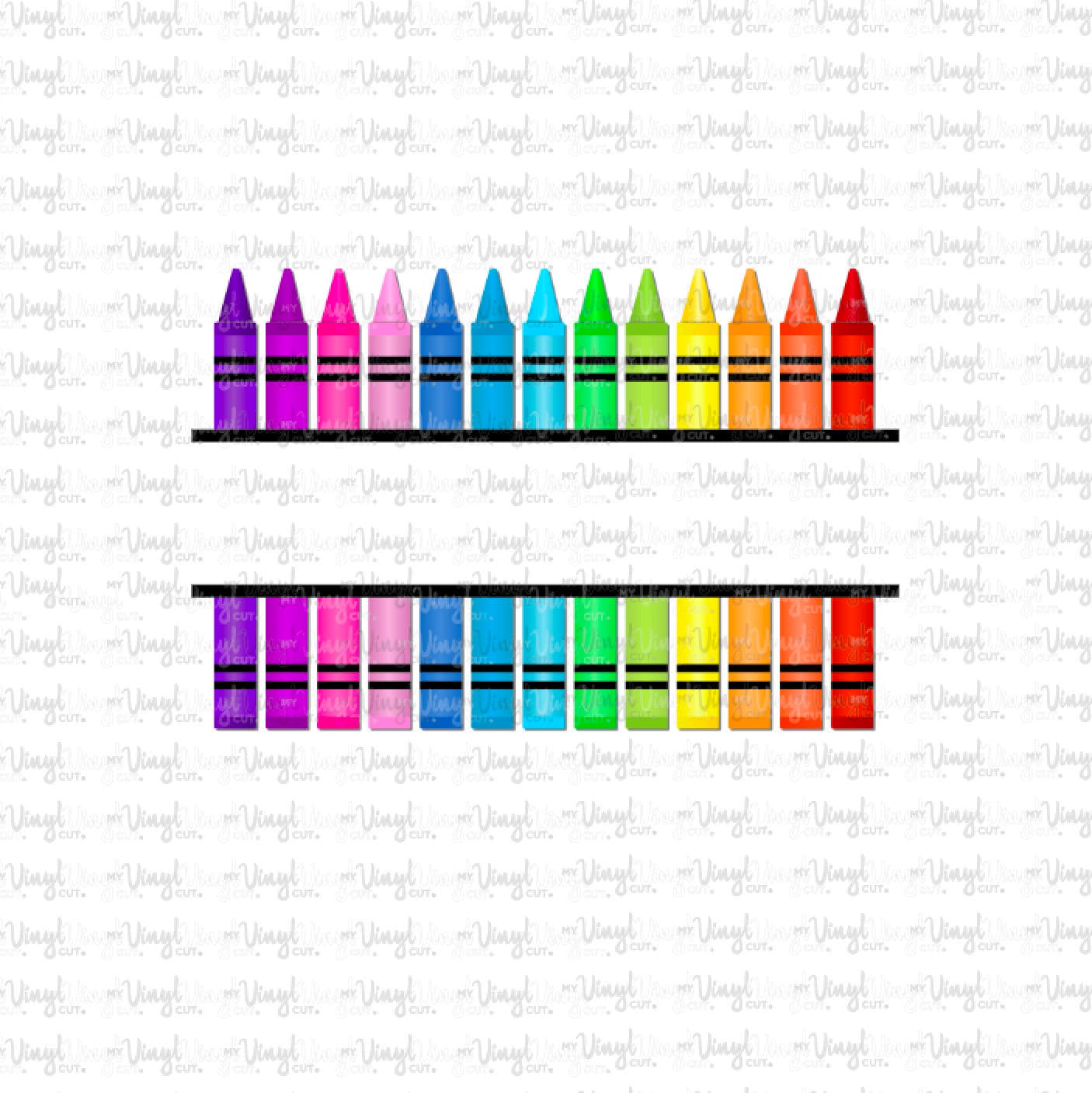 Digital File Split Crayons in a Row Crayons Lined up Space for | Etsy