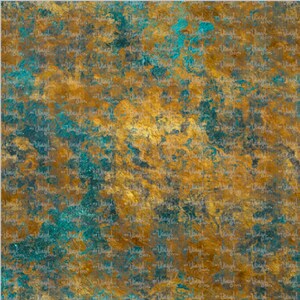 Teal and Bronze Patina Vintage Metal Pattern Printed Heat Transfer ...