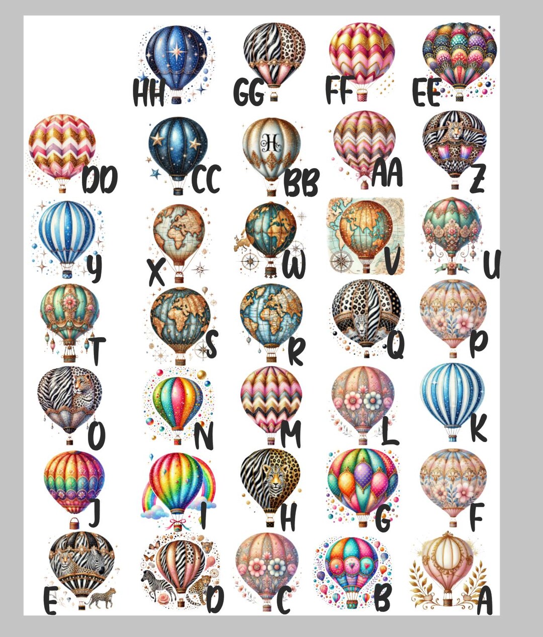Waterproof Vinyl Sticker | Box 83 | Hot Air Balloons | Window Cling ...