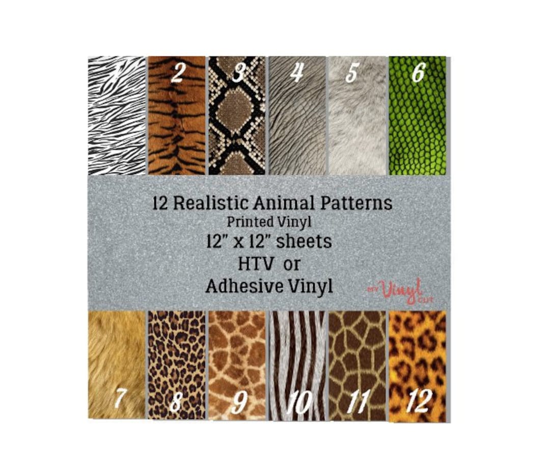 Realistic Animal Fur Patterned Vinyl and HTV Printed on Adhesive Vinyl ...