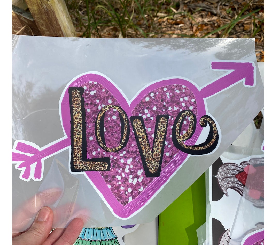 HTV T Shirt Transfer Printed Vinyl Love Heart Ready to Press for T ...