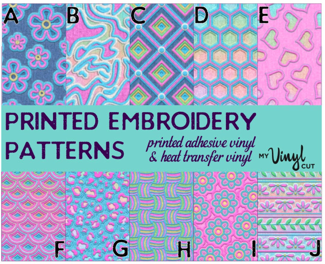 Embroidery | Printed Vinyl | Permanent Removable Adhesive | Permanent ...