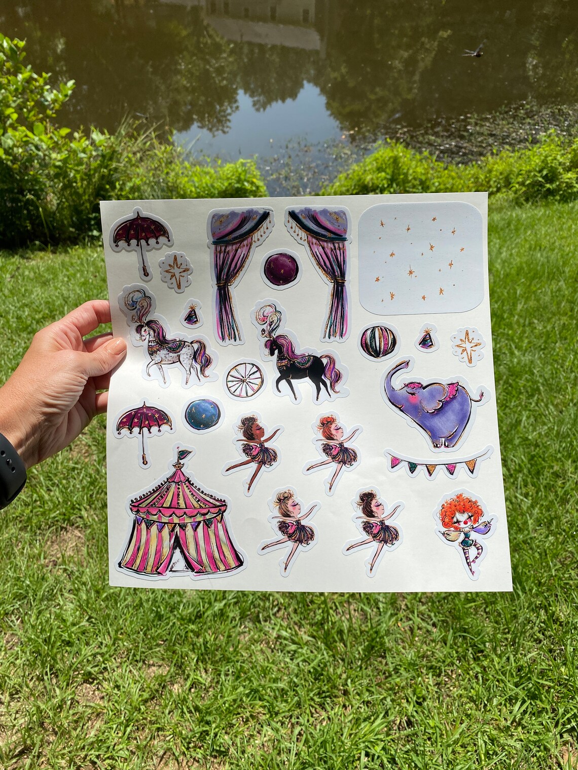 Set of Clings or Stickers CIRCUS Theme 12 X 12 Sheet Set of Window ...