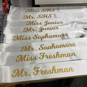 Personalized Satin Sash - Pageant Sash - Homecoming Sash - Birthday ...